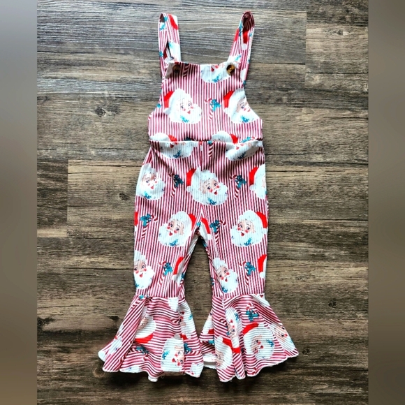 Bottoms | Boutique 2t Red Striped Santa And Candy Cane Bell Bottom ...